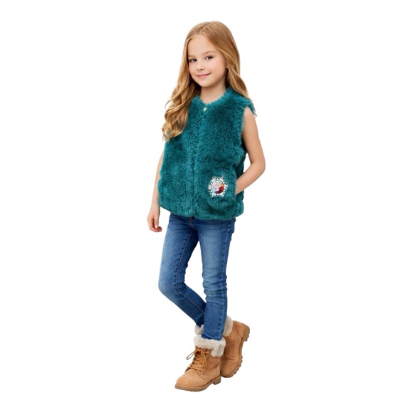 Disney | Jackets & Coats | Disney Frozen Elsa Anna Faux Fur Vest Size ...